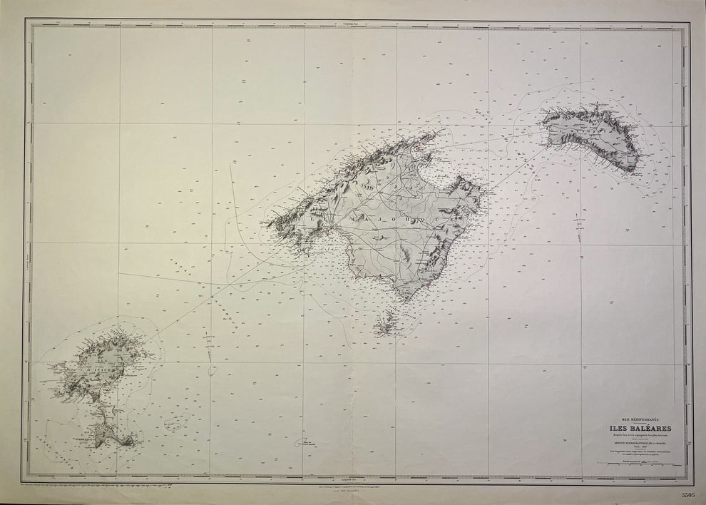 Antique nautical chart of the Balearic Islands - Spain – Votre Carte ...
