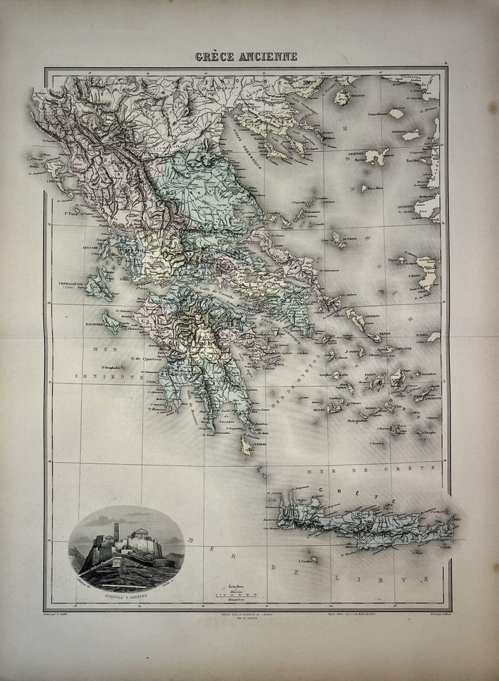 Cartes anciennes de la Grèce Antique : vente de cartes historiques ...