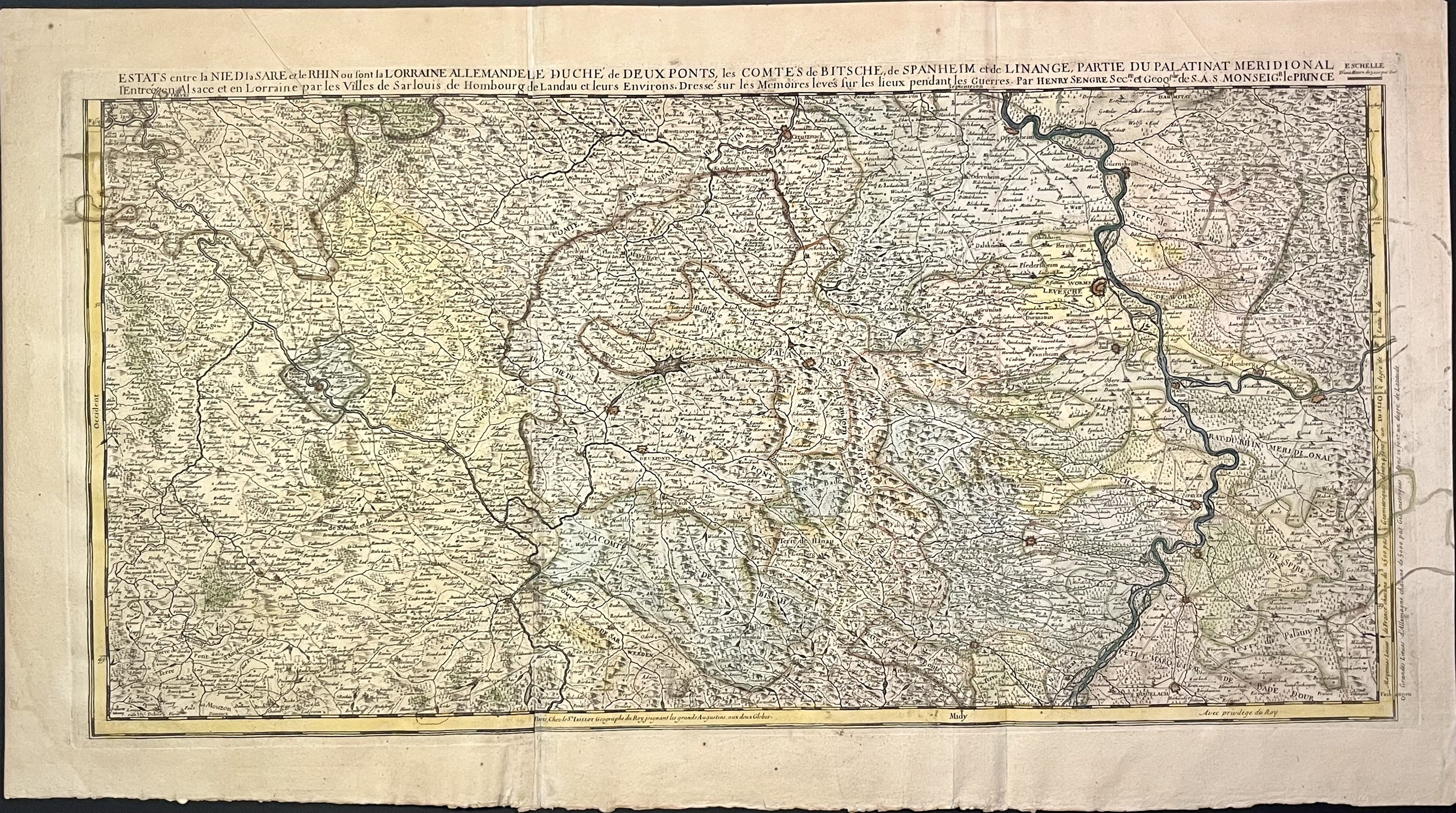 Antique map of German Lorraine by H. Sengre - ca. 1690 – Votre Carte ...