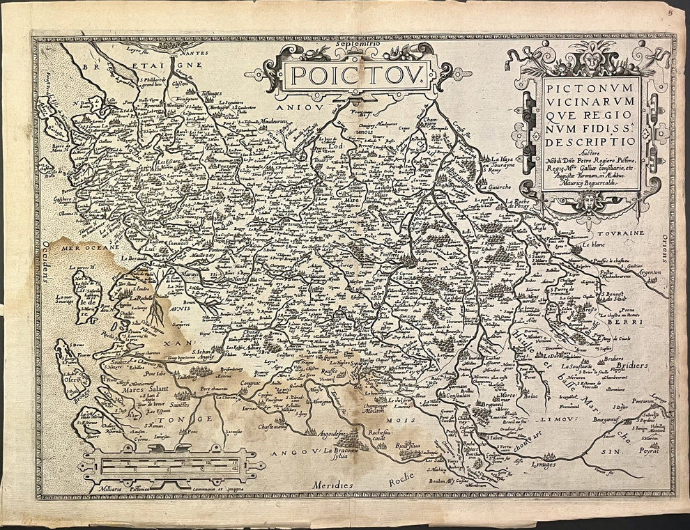 Antique map of Poitou by J. Rogier - ca. 1620 – Votre Carte Ancienne