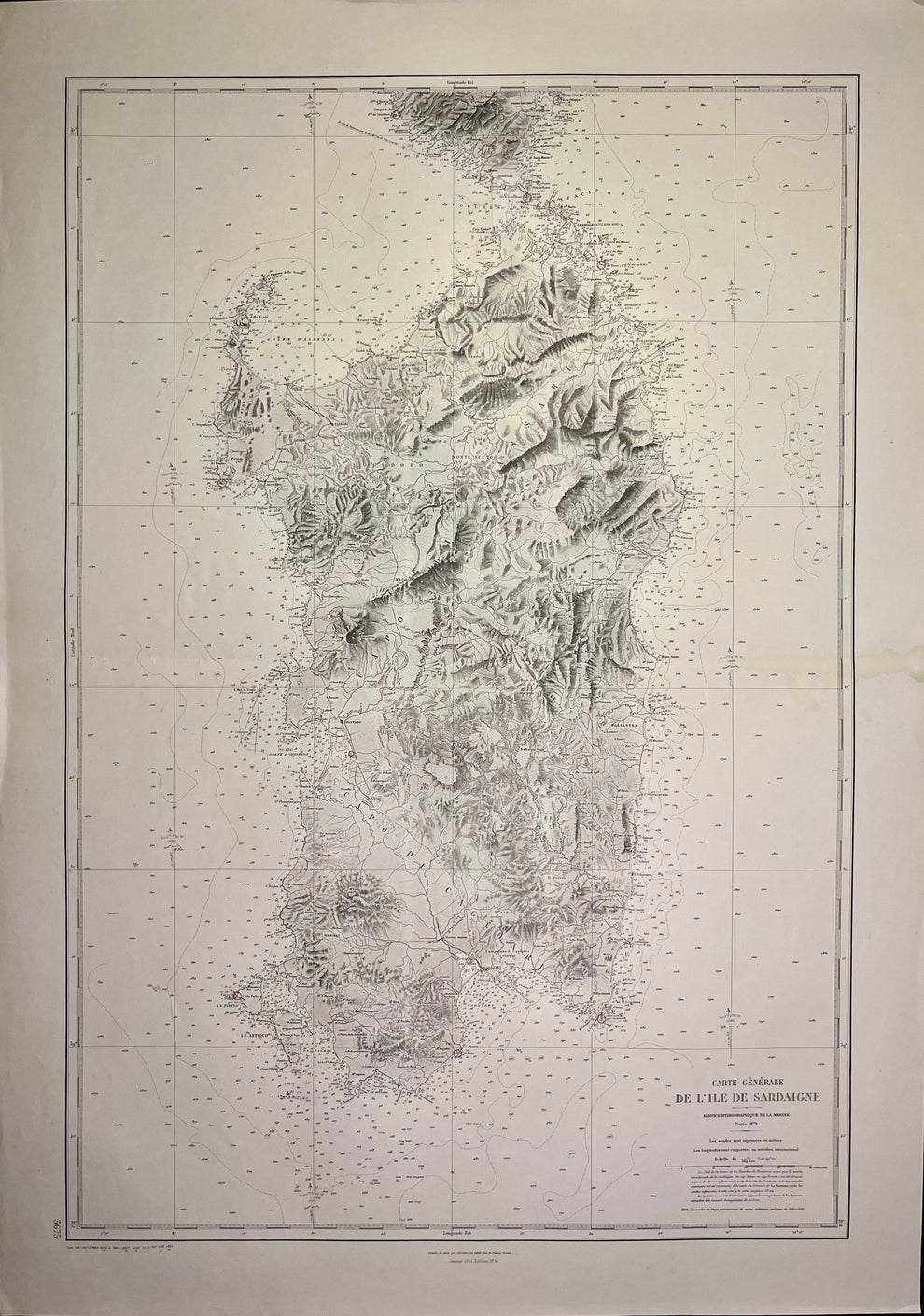 Antique nautical chart of Sardinia - Italy – Votre Carte Ancienne