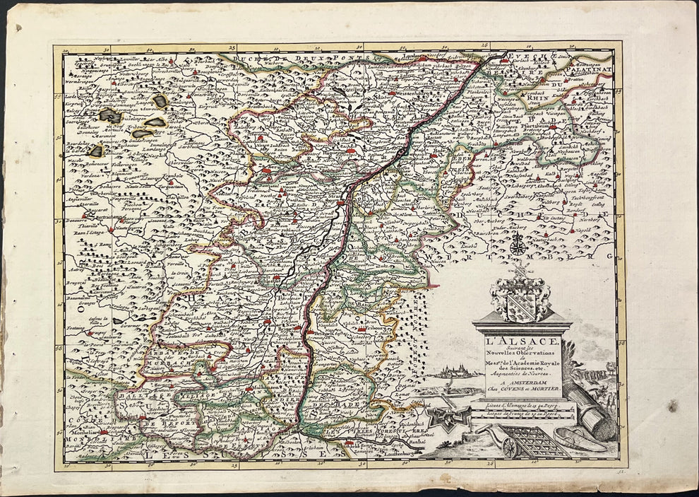 Small antique map of Alsace by P. van der Aa - ca. 1710 – Votre Carte ...