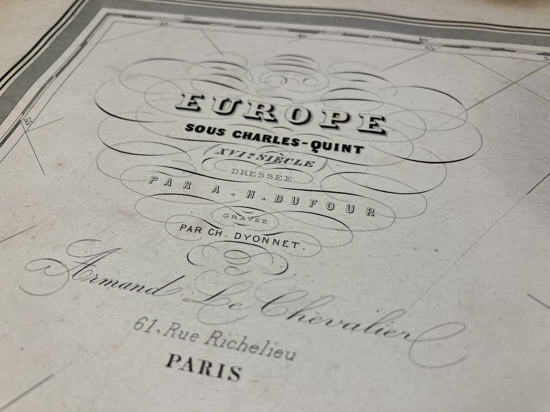Carte ancienne de l'Europe sous Charles Quint par A.H. Dufour – Votre ...