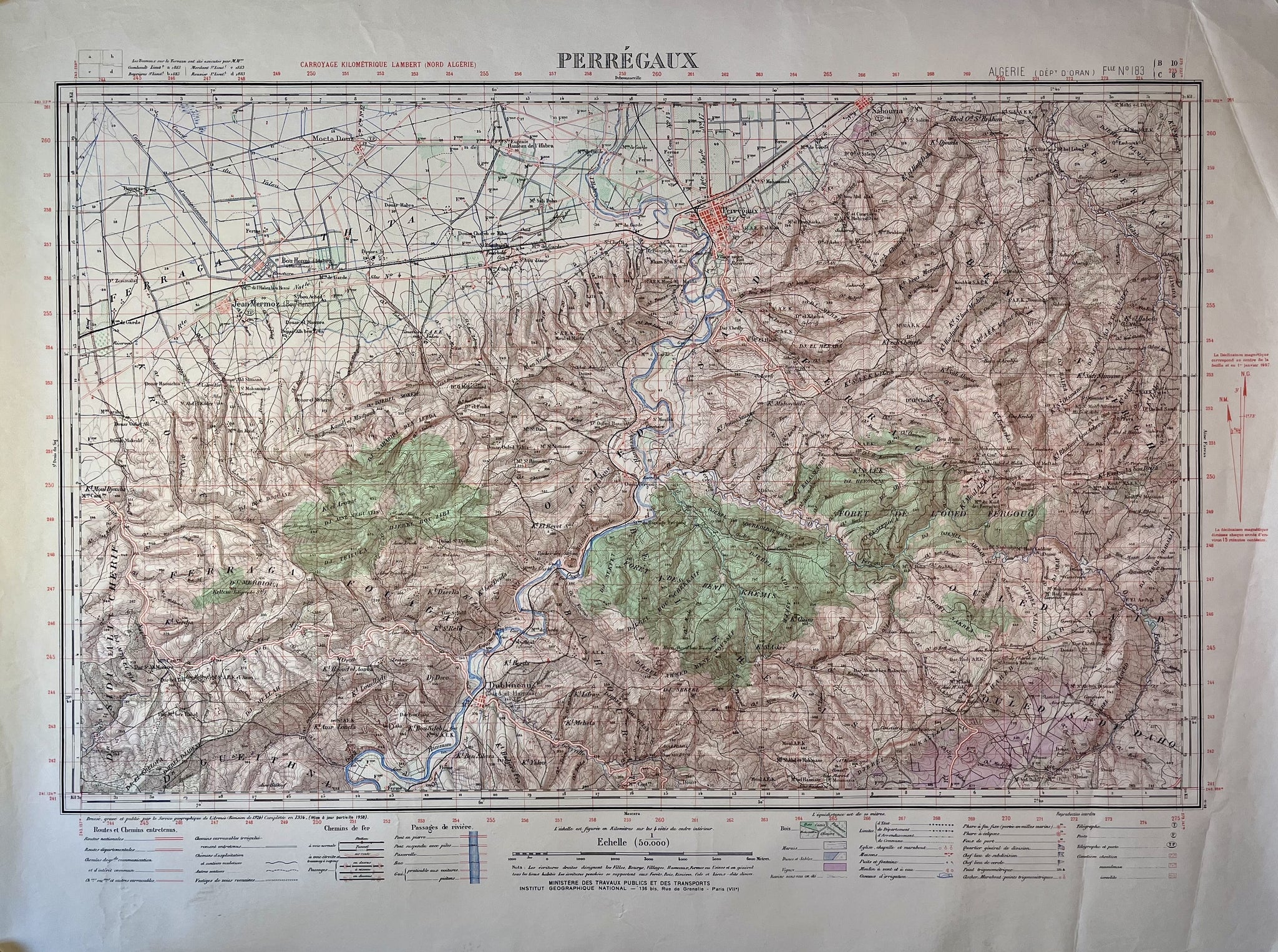 Carte ancienne de l'Algérie, région de Perrégaux (Mohammadia) – Votre ...