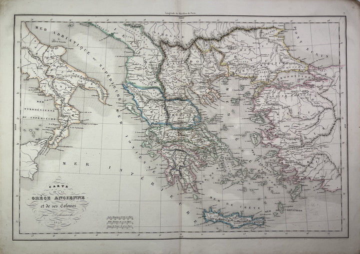 Carte ancienne de la Grèce Antique : vente de cartes historiques ...