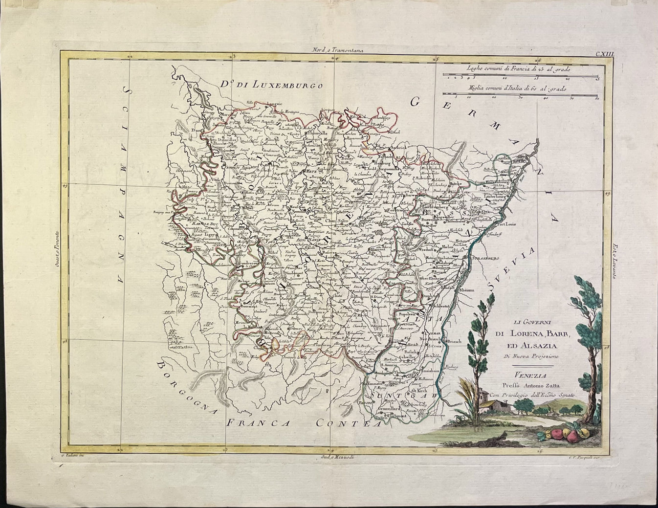 Antique map of Alsace and Lorraine by A. Zatta - ca. 1780 – Votre Carte ...