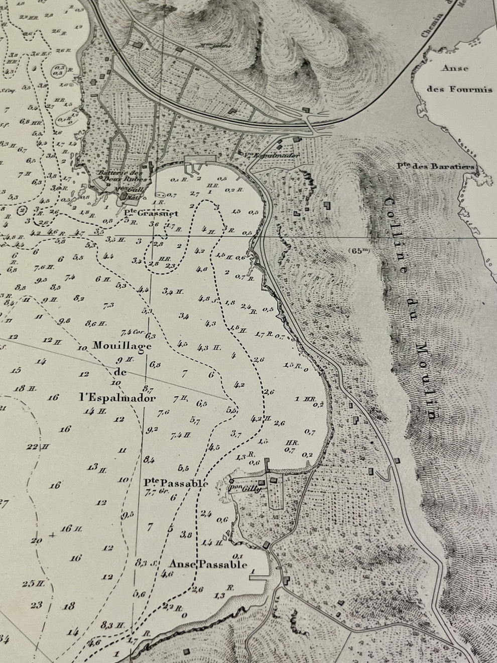 Antique nautical chart of the Bay of Villefranche – Votre Carte Ancienne