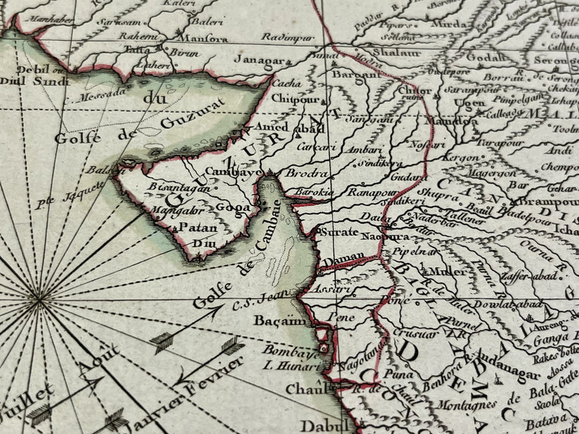 Antique map of India by R. Bonne - ca. 1770 – Votre Carte Ancienne
