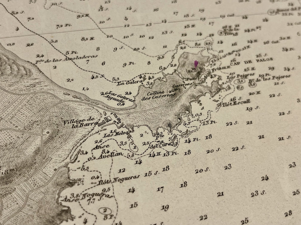 Antique nautical chart of Cape Palos and the Hormigas Islands - Spain ...