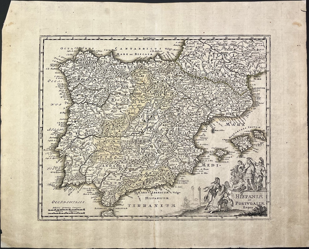 Antique map of Spain and Portugal by C. Weigel - ca. 1720 – Votre Carte ...