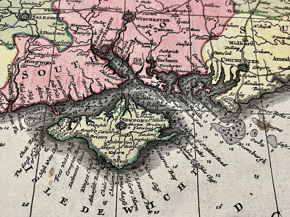 Antique map of the English Channel by M. Seutter - ca. 1740 – Votre ...