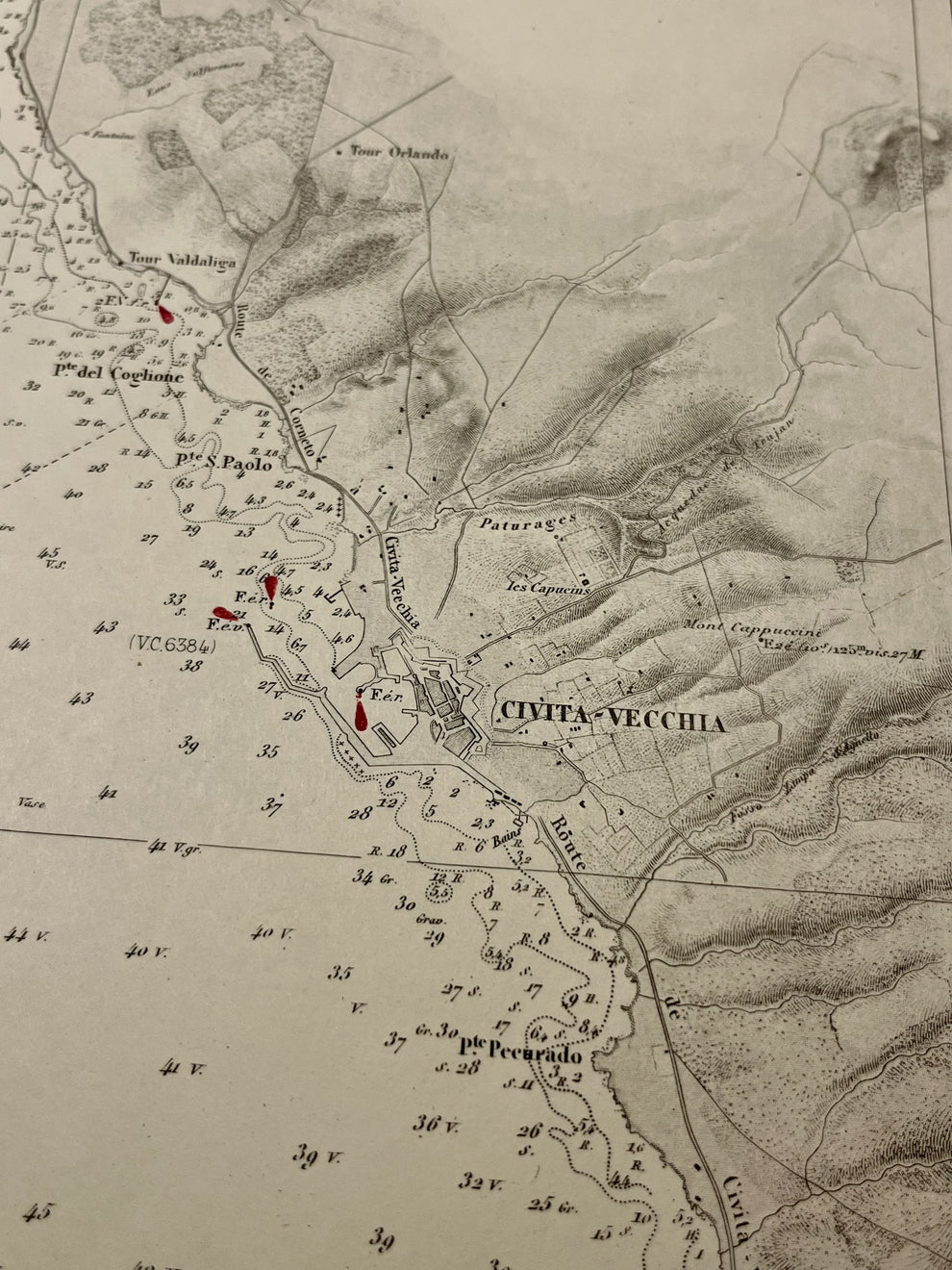 Carte marine ancienne de Montalto au Cap Linaro - Côte Ouest Italie ...