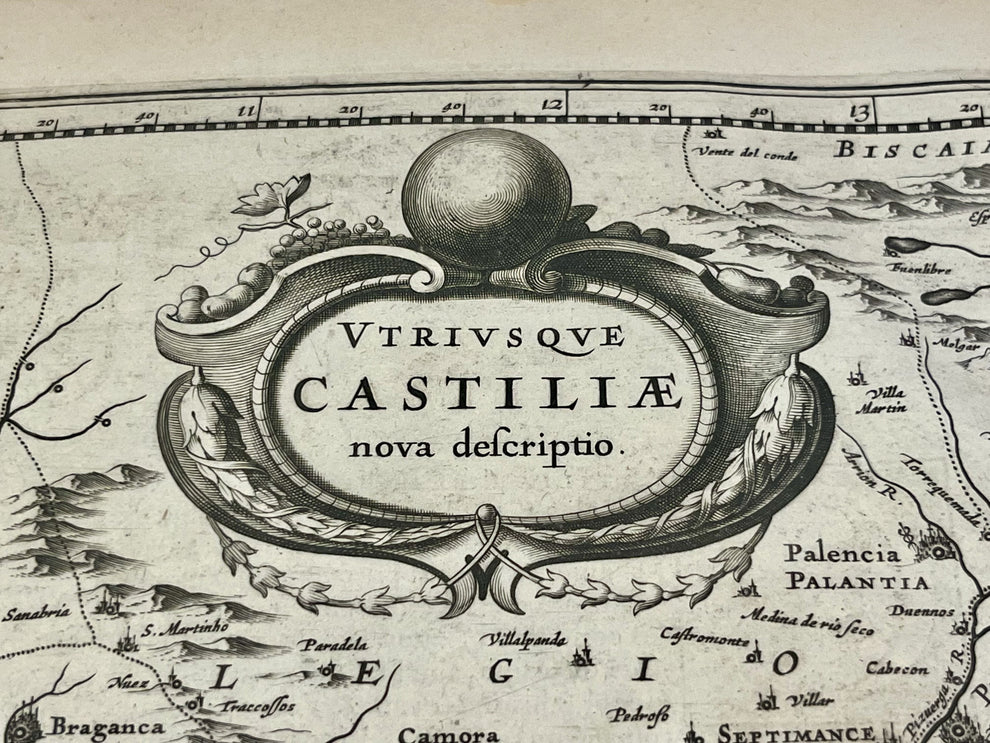 Antique map of the Kingdom of Castile - Spain - W. Blaeu - ca. 1640 ...