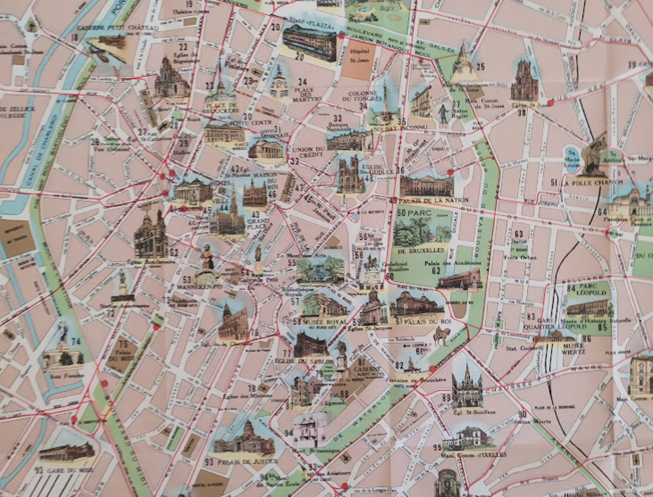 Vintage monumental map of Brussels by Marco - ca. 1930 – Votre Carte ...